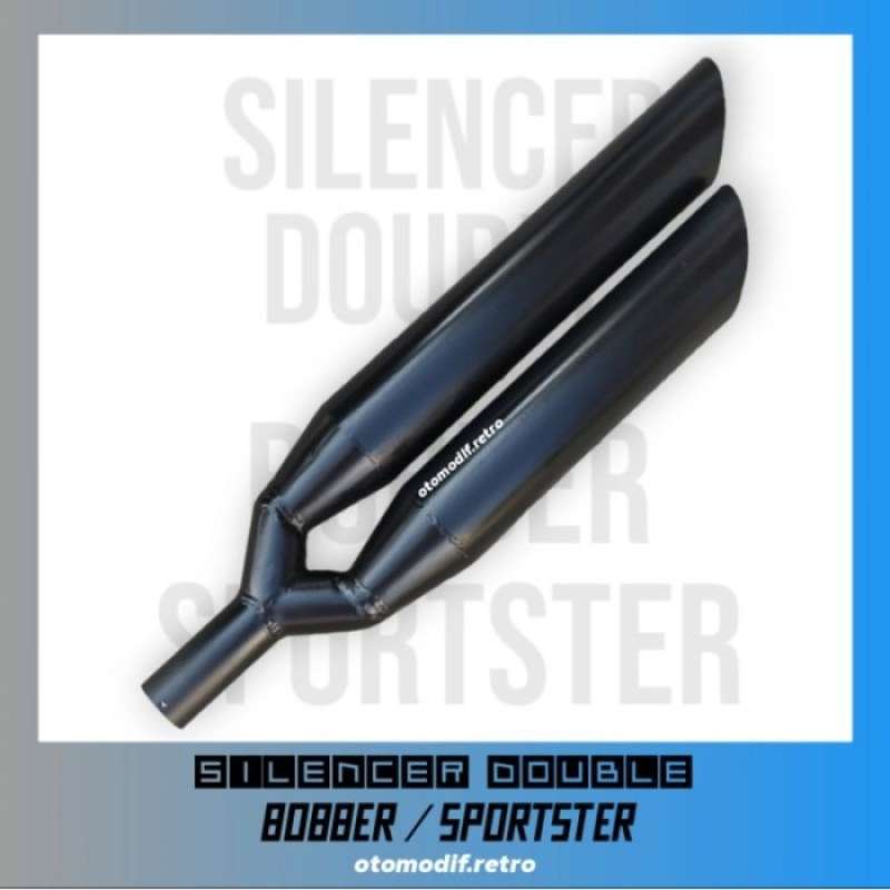 Promo Silencer Knalpot Custom Bambu Runcing Double Bobber Inlet 38mm ...