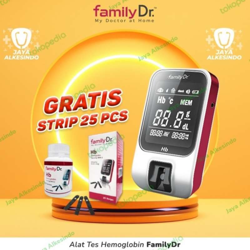 Promo Alat Cek Hb Hemoglobin Familydr + Strip 25 Pcs Diskon 23% Di ...