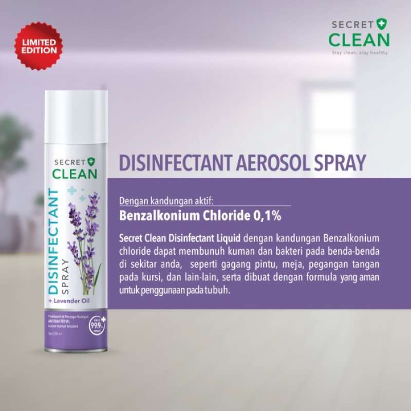 Promo Secret Clean Paket Lengkap Disinfectant Spray Aerosol 200ml ...