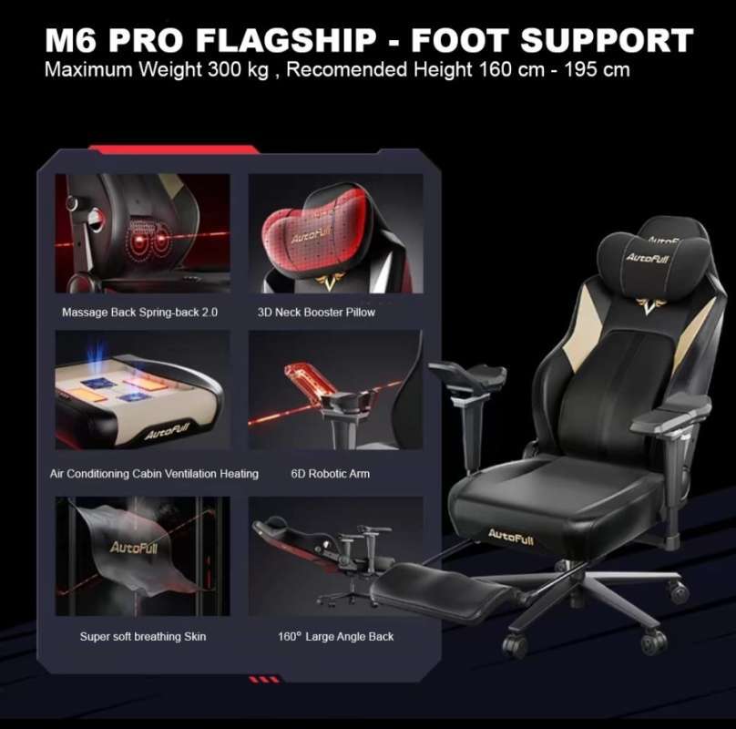 Jual Autofull M6 Pro Gaming Chair Flagship Foot Support Di Seller ...