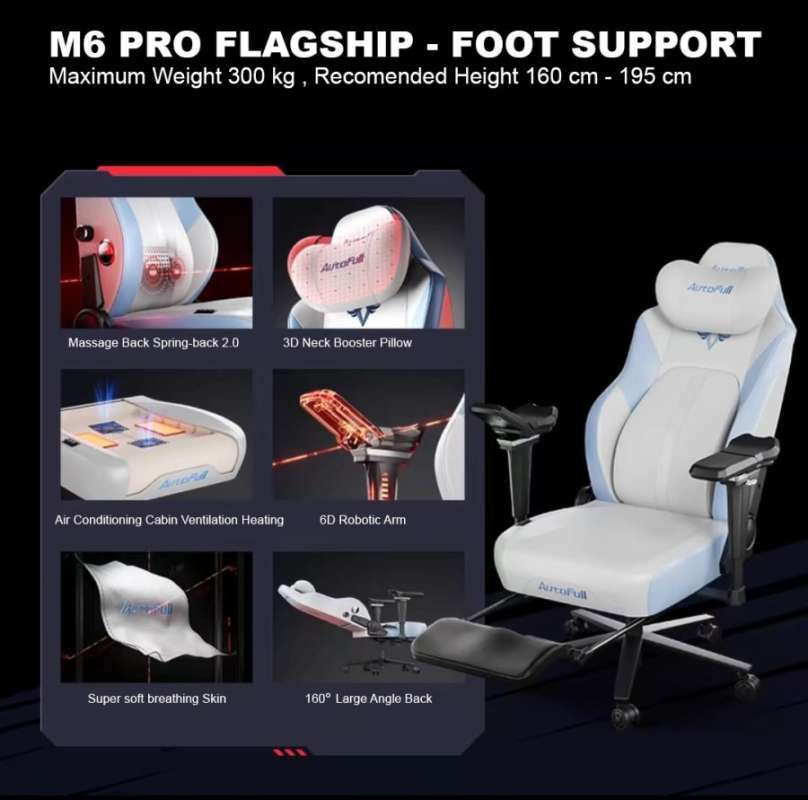 Jual Autofull M6 Pro Gaming Chair Flagship Foot Support Di Seller ...