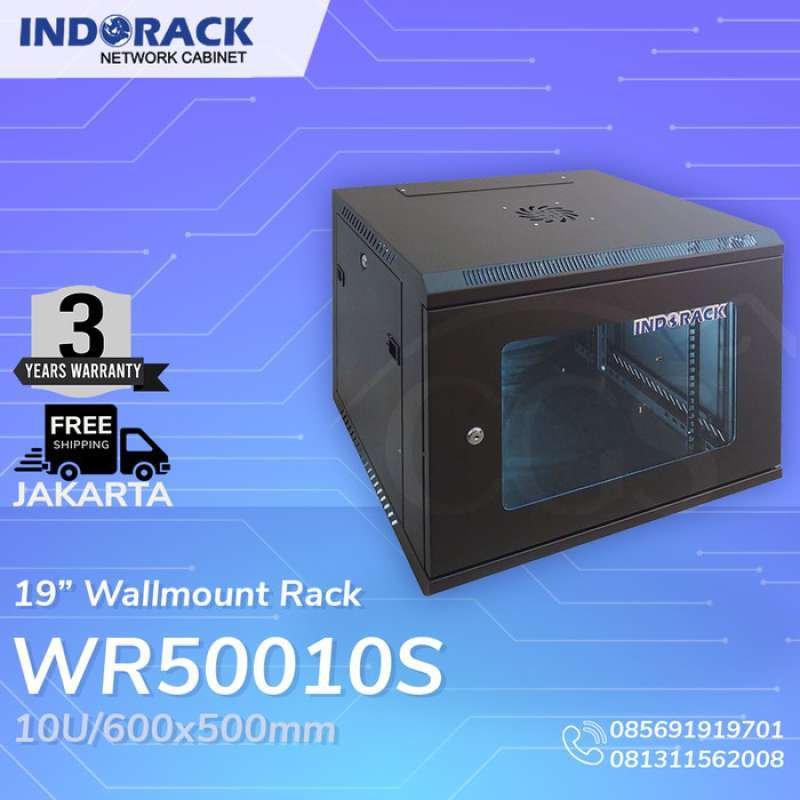 Promo Wr5010s - 10u Wallmount Rack Depth 500mm Single Door 19 - Indorack Diskon 23% Di Seller ...