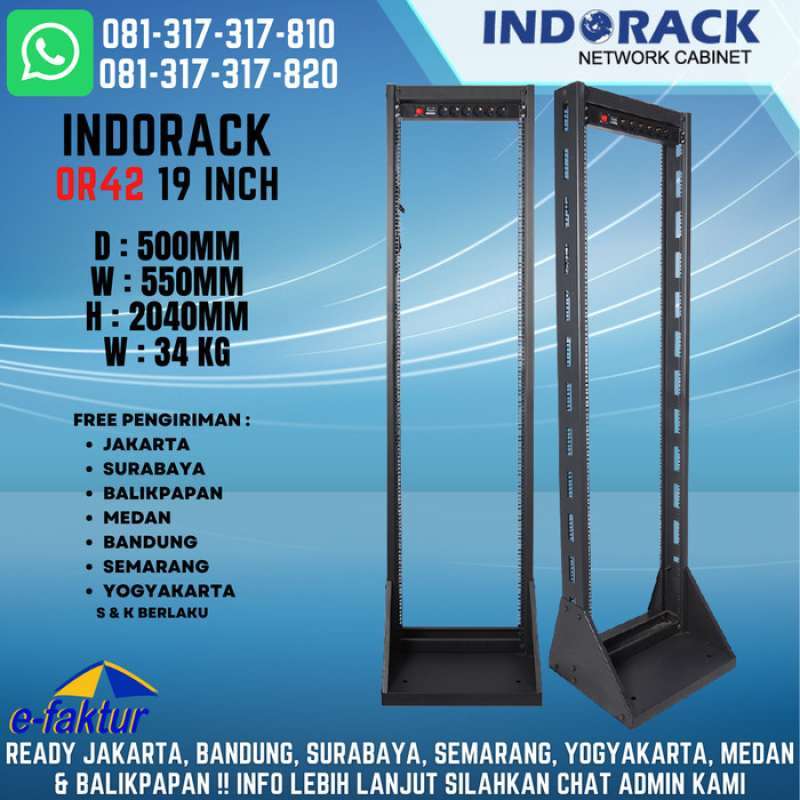 Promo Open Rack 42u 19 Inch / Merk Indorack / Rack Cabinet / Resmi ...