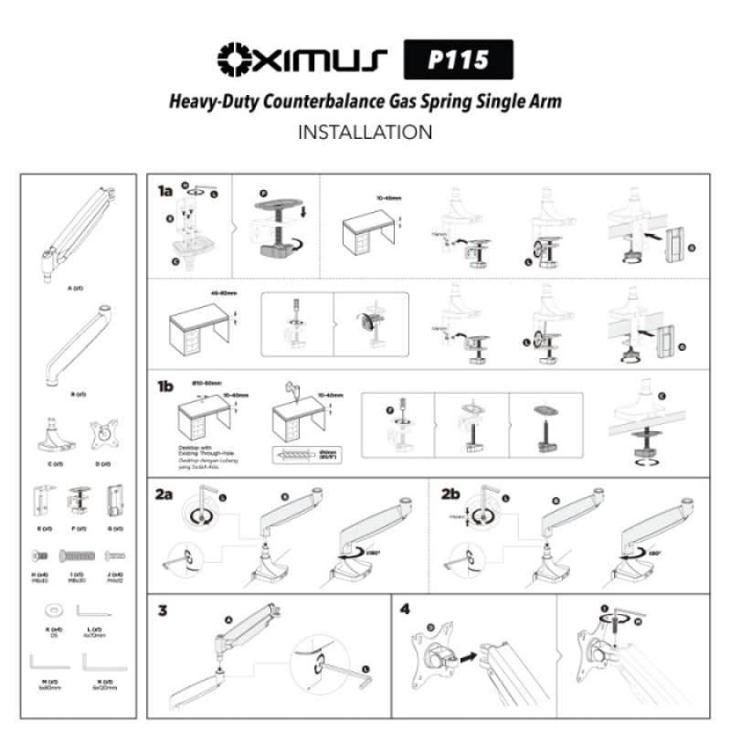 Promo Baru Heavy-duty Counterbalance Gas Spring Monitor Single Arm ...