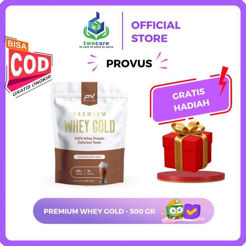 Jual Provus Premium Whey Gold 300 Gram 100% Whey Protein Concentrate ...