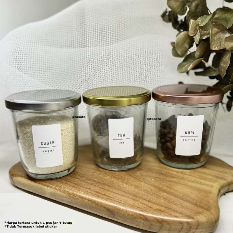 Jual Toples Jar Kaca + Tutup Seng, Mason Jar Botol Kaca 250ml Serbaguna ...