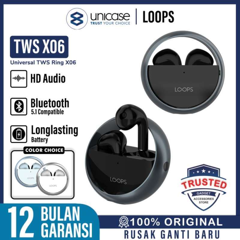 Promo Earphone Tws Loops Ring X06 Wireless Headset Bluetooth 5.1 ...