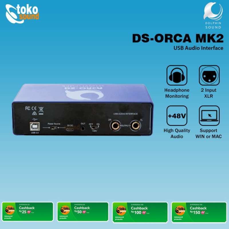 Promo Dolphin Sound Ds Orca Mk2 Usb-c Audio Interface Diskon 23% Di ...