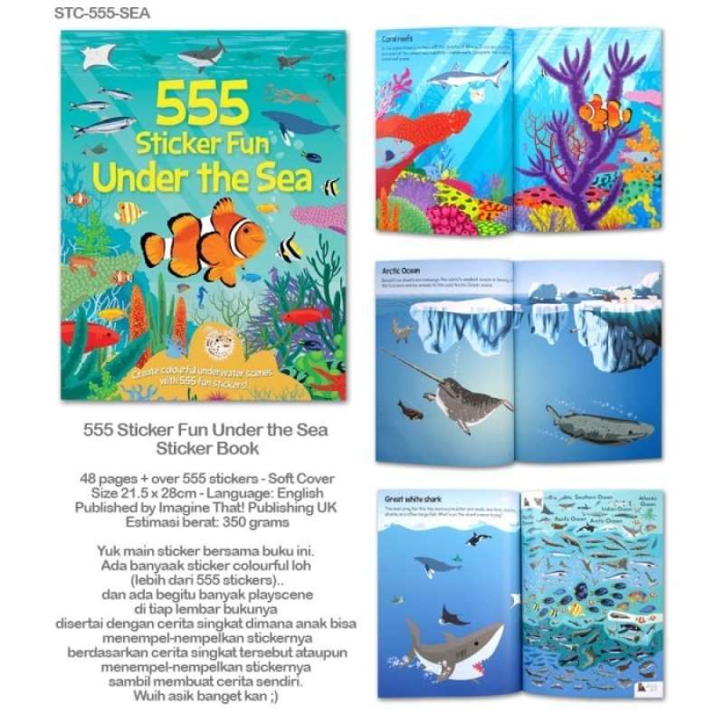 Promo Buku Import Anak 555 Stickers Fun Under The Sea 48 Pages Diskon ...