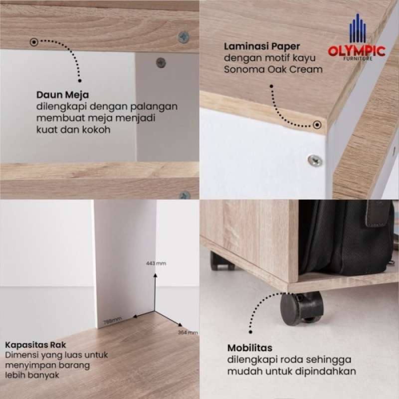 Promo Olympic Meja Samping St Rubik Side Table Rak Sudut Dengan Roda ...