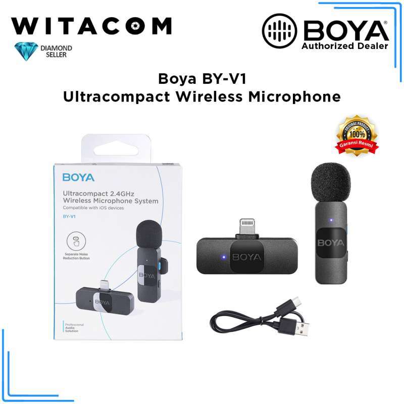 Jual Boya By-v1 Ultracompact Wireless Microphone System For Ios (iphone ...