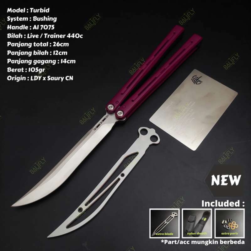 Jual Balisong Butterfly Knife Ldy X Saury Turbid 7075 Di Seller Suzuka ...