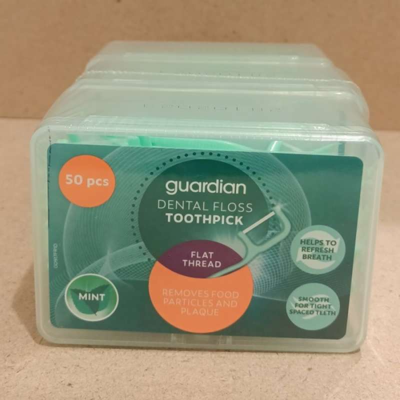 Jual Guardian Dental Floss Toothpick Flat Thread - 3 X 50pcs Mint Di ...