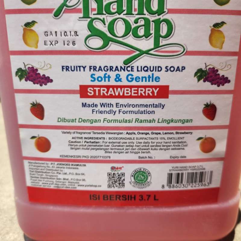 Jual Handsoap Yuri 3.7 Liter Galon Hand Soap Sabun Cuci Tangan Di ...