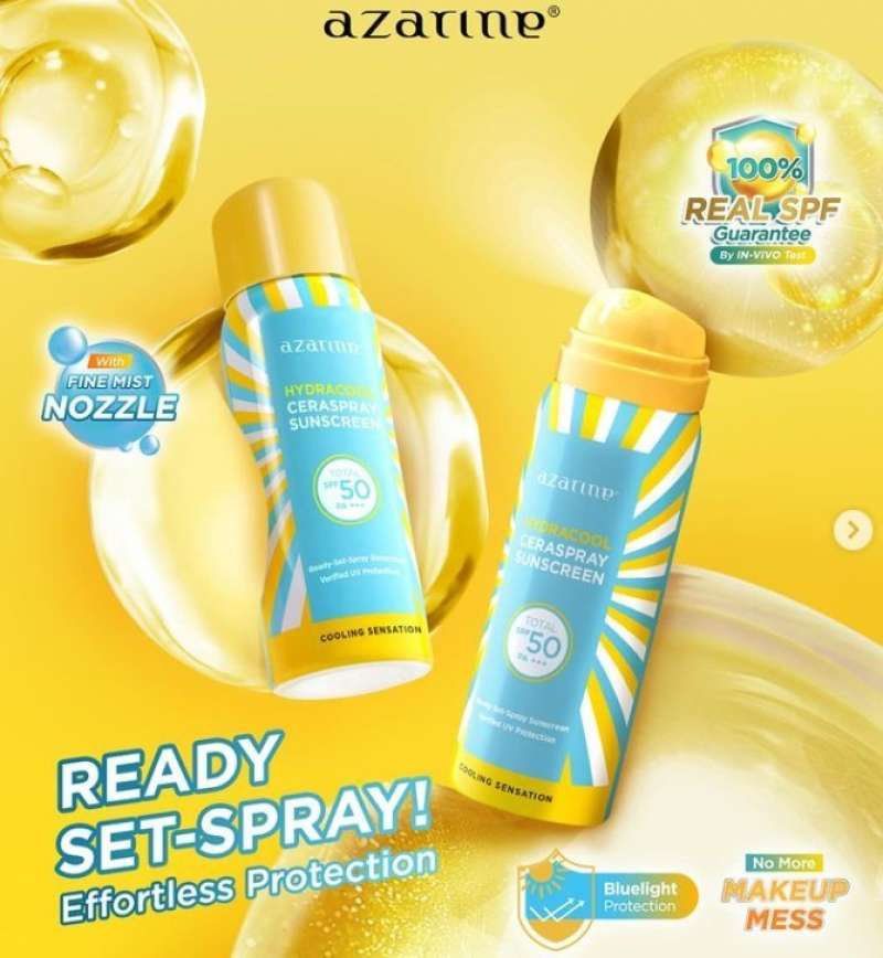 Jual Azarine Ceraspray Sunscreen Spray Spf 50 Pa+++ With Cooling ...