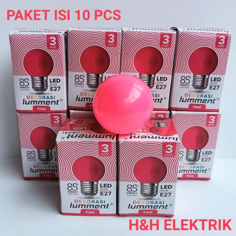 Jual (paket Isi 10 Pcs) Bohlam / Lampu Led Warna Dekorasi 3watt Mek ...