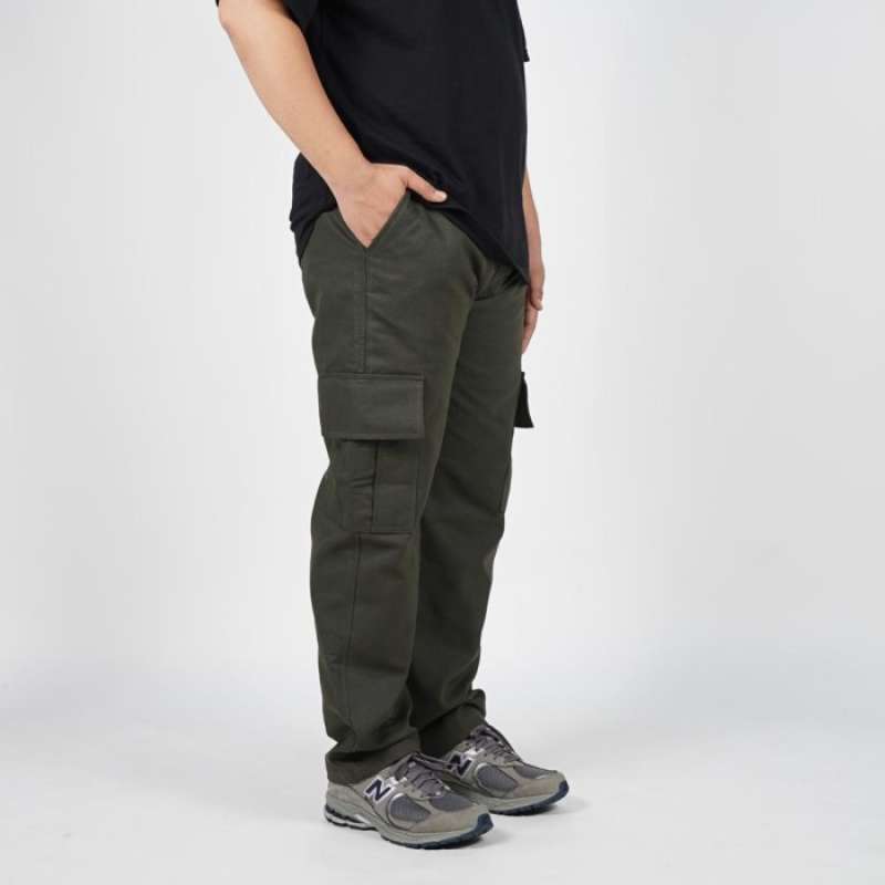 Promo Daily Outfits - Celana Panjang Pria Cargo Canvas Hijau Army Premium - Cream, M Diskon 23% ...
