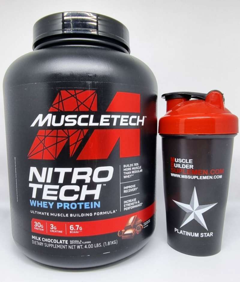 Promo Nitrotech Muscletech 4 Lbs Bpom Nitro Tech Whey Protein Muscle ...