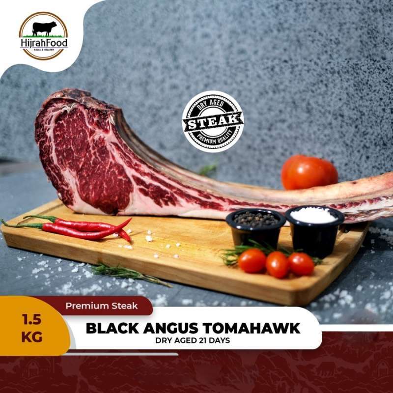 Jual Dry Aged 21 Days Beef Black Angus Tomahawk | Bone-in Ribeye Grain ...