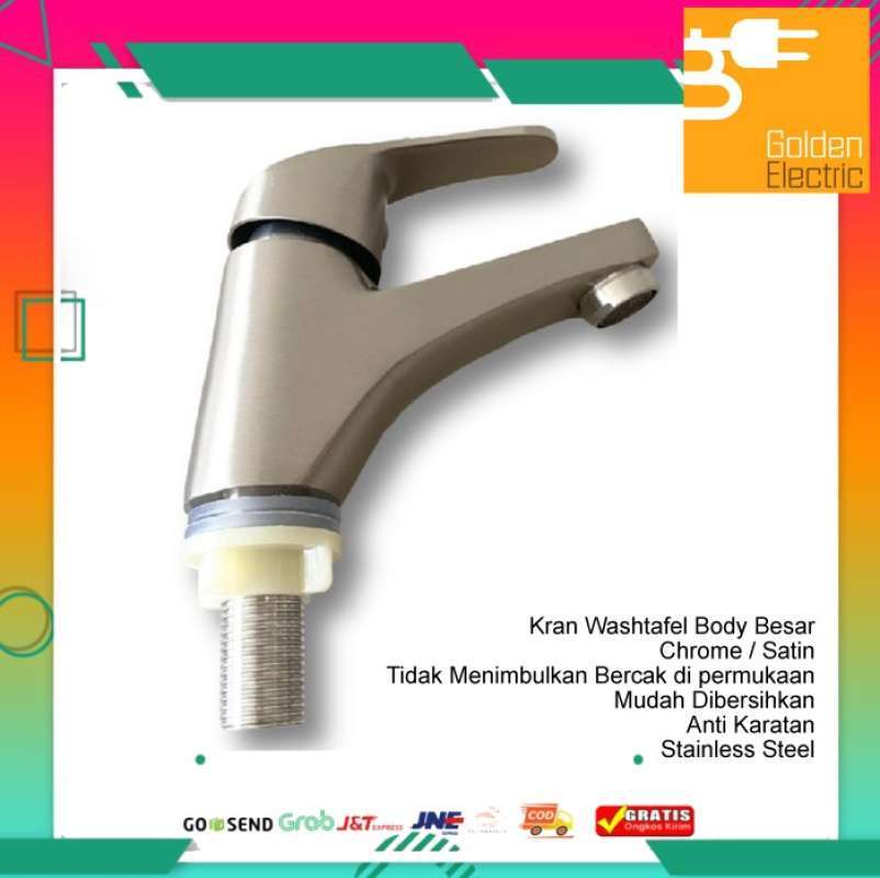 Promo Kran Keran Air Washtafel Wastafel Body Besar Stainless Chrome ...