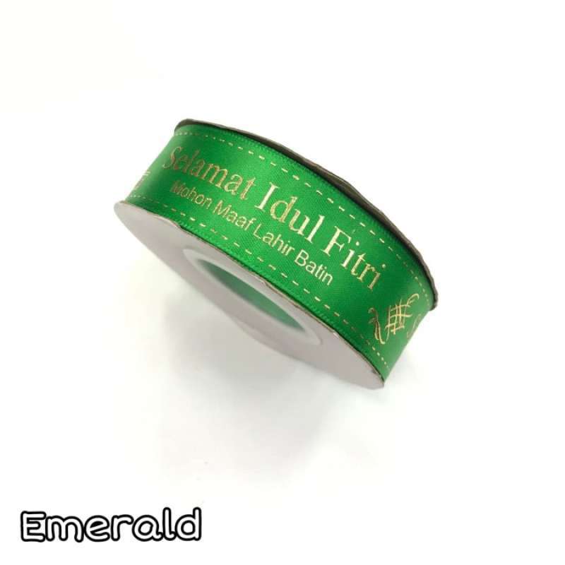 Jual 1 Rol - Pita Idul Fitri Satin Sablon Emas / Pita Lebaran / Pita ...