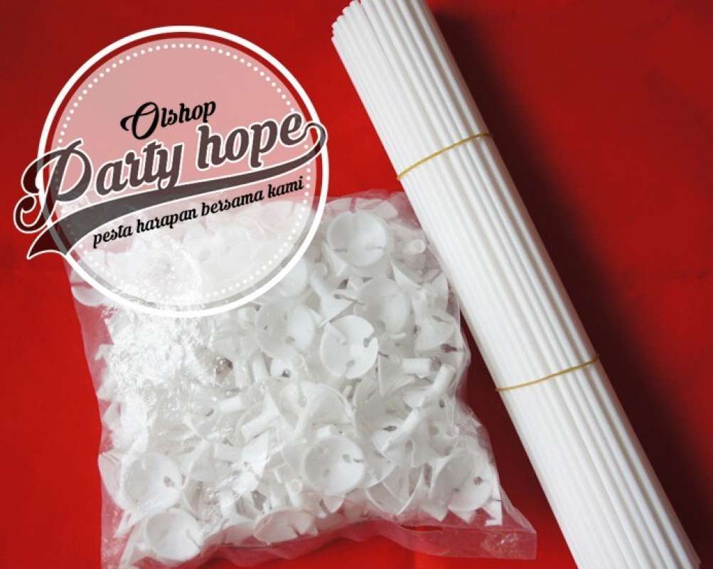 Jual Tangkai Balon / Gagang Balon / Stik Balon Warna Putih / Stick ...