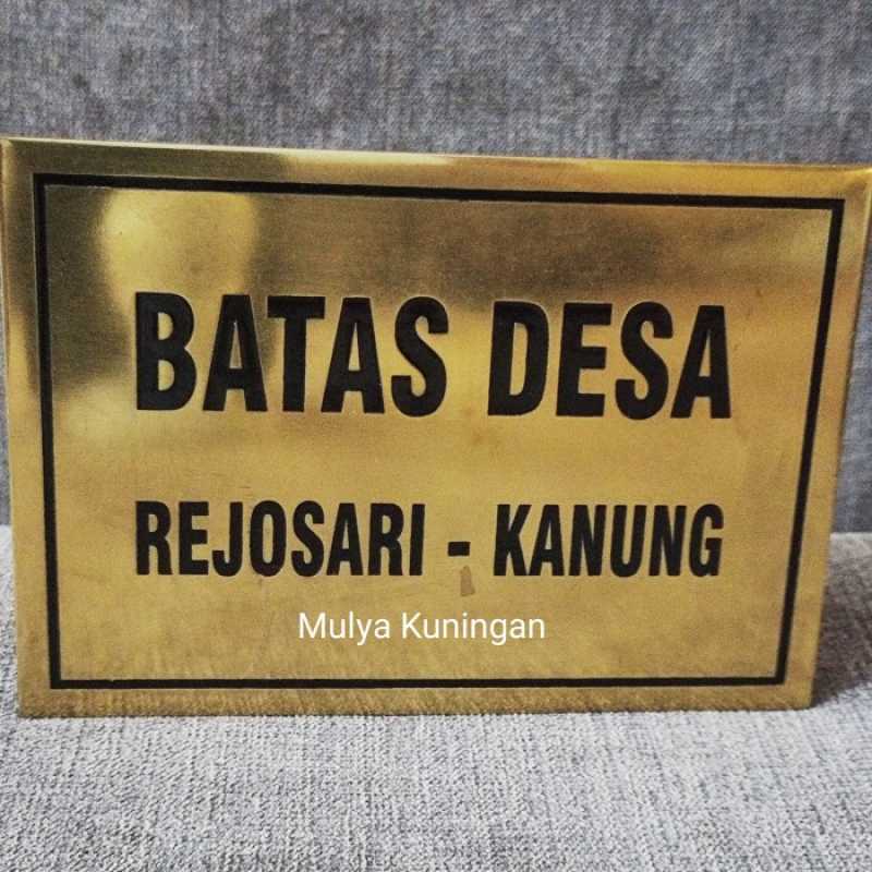 Jual Patok Batas Desa Brass Table / Brasstable Dan Plakat Kuningan 3mm ...