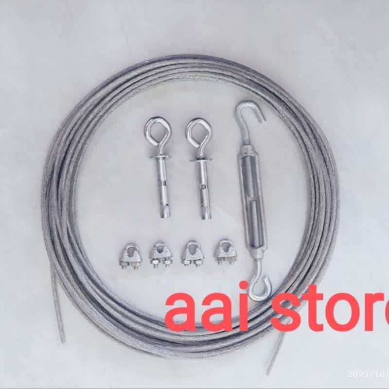 Jual Ptr Paket Tali Kawat Seling Jemuran Import Sling 3mm Kuat Awet Terbaru - 3 Meter Di Seller ...