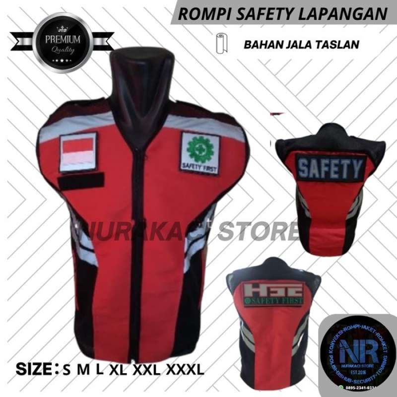 Jual Rompi Safety K3 Jaring Merah Free Nama Dada - L Di Seller Yama ...