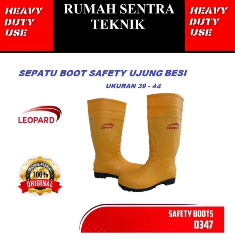 Jual Sepatu Boot Safety Karet Leopard Boots Ujung Besi Steel Toe Proyek ...