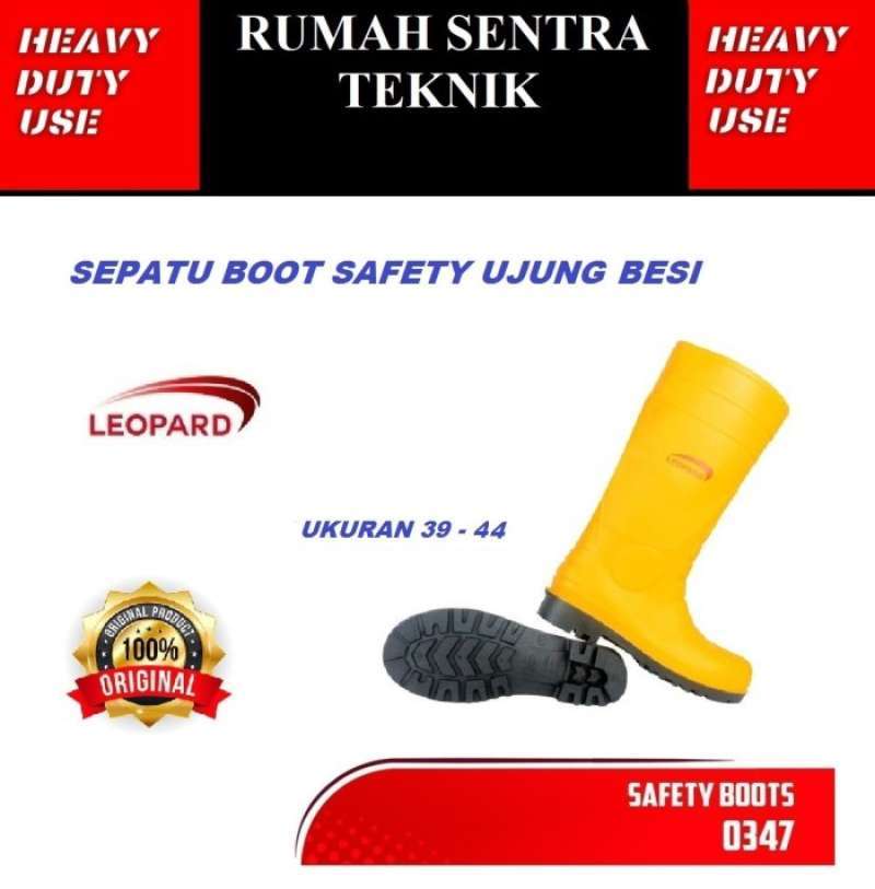 Jual Sepatu Boot Safety Karet Leopard Boots Ujung Besi Steel Toe Proyek ...