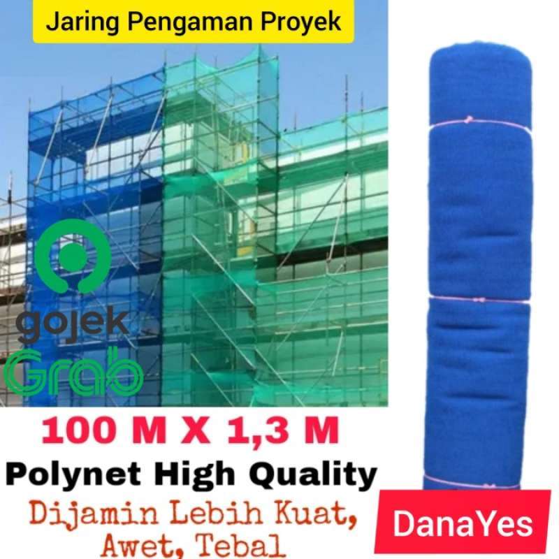 Jual 1 Roll Jaring Pengaman Proyek Safety Net Polynet Polinet 1,3 X 100 ...