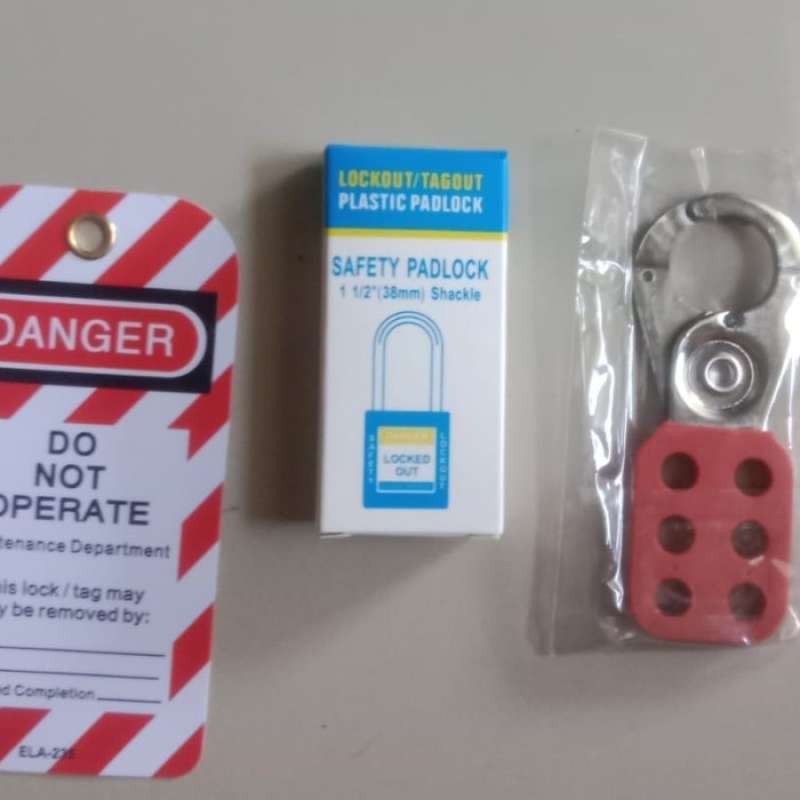 Jual Lockout Tagout Kit With Hasps, Loto Tags, Red Safety Padlocks ...