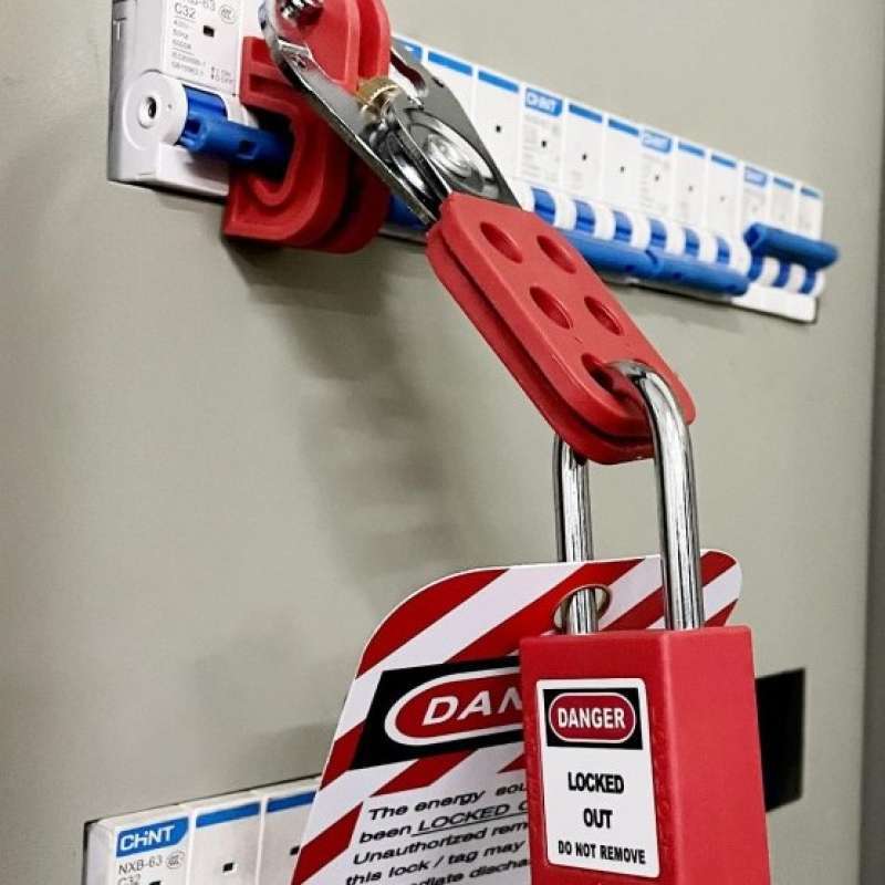 Jual Lockout Tagout Kit With Hasps, Loto Tags, Red Safety Padlocks ...