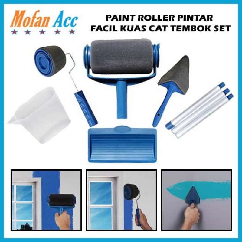 Jual Paint Roller Kuas Cat Tembok Anti Tumpah Pintar Facil Set Runner ...