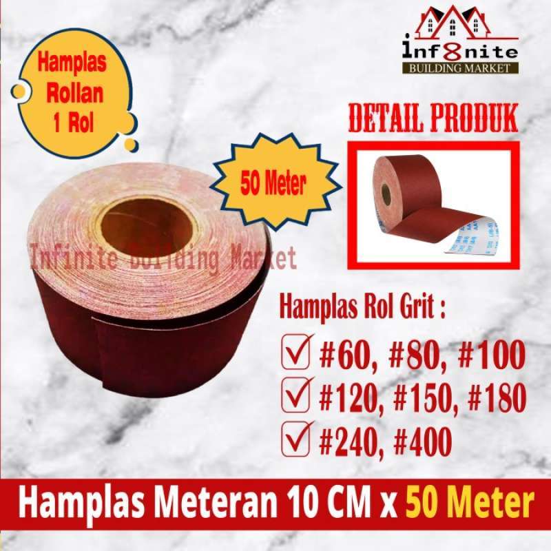 Jual Hamplas Roll Amplas Meteran Ampelas Rol Kertas Gosok 10 Cm X 50 ...