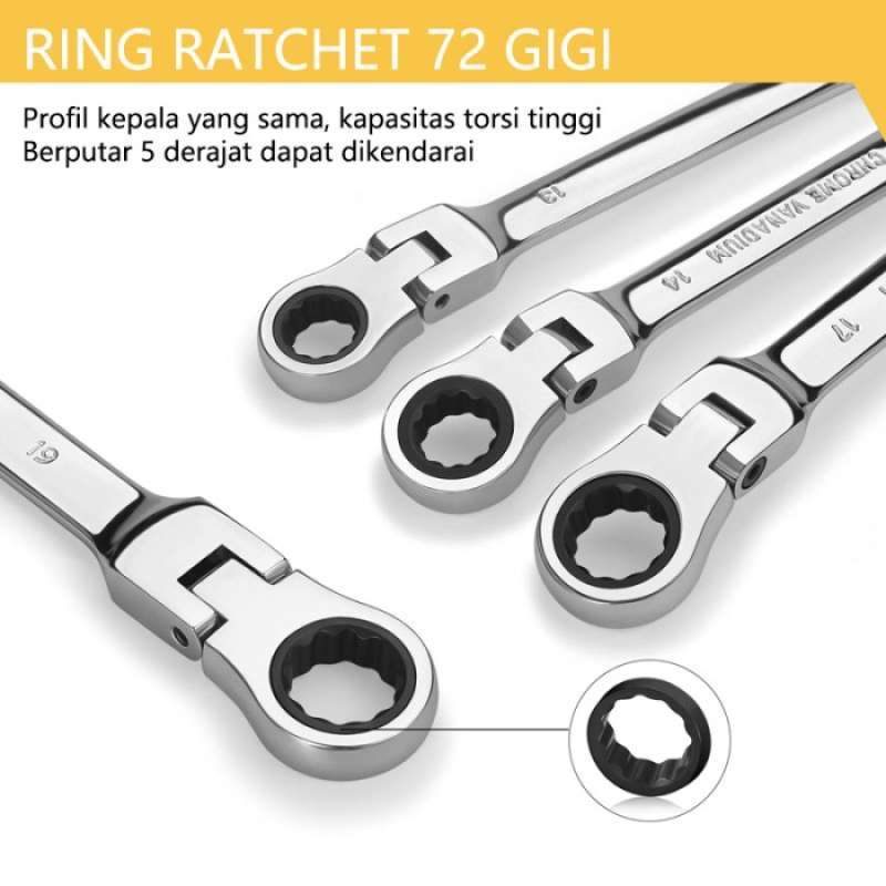 Jual Kunci Pas Ratchet Kepala Alat Ratchet Wrench Penggunaan Ganda ...