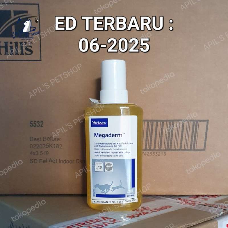 Promo Virbac Megaderm Botol 250 Ml - Vitamin Untuk Bulu Kucing Dan ...