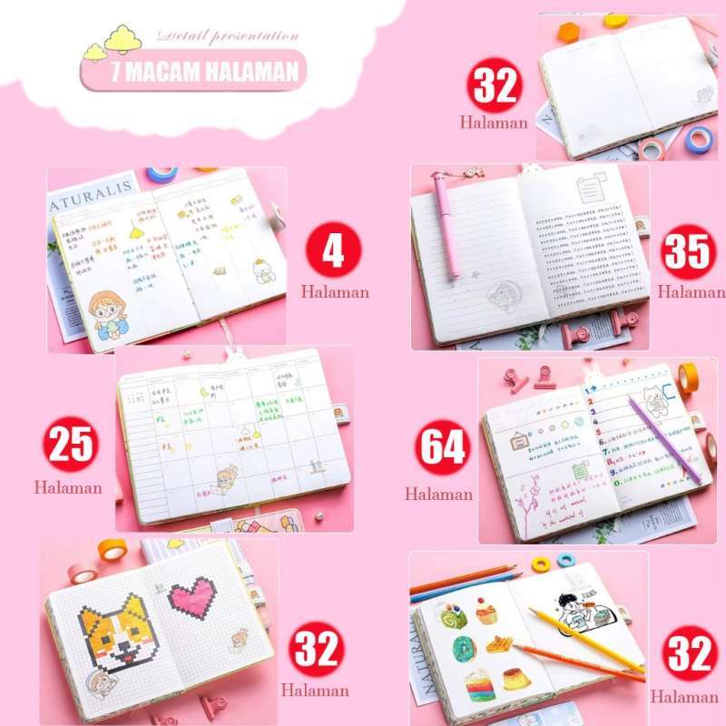 Jual Journalmagnetic Notebook A5 Buku Catatan Lucu 112 Lembar Notebook ...