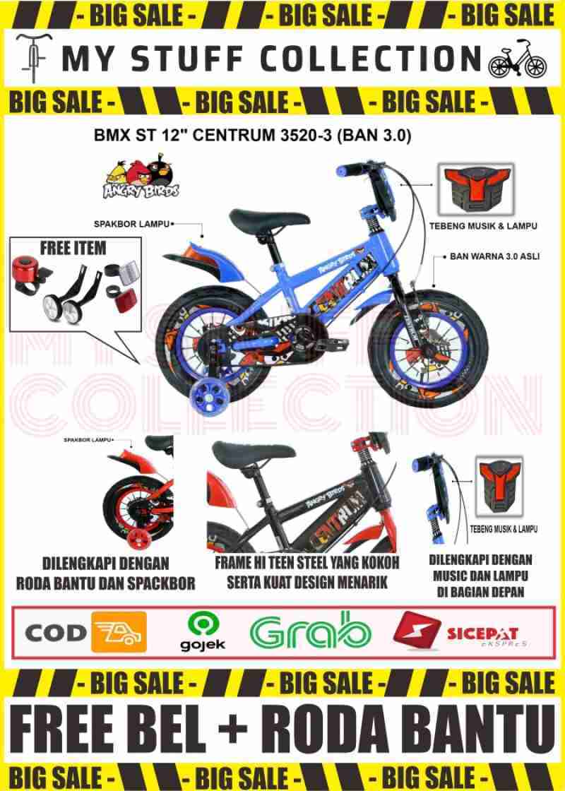 Promo Sepeda Bmx Centrum By Pacific Bike Ukuran 16 Bonus Roda Bantu Dan ...