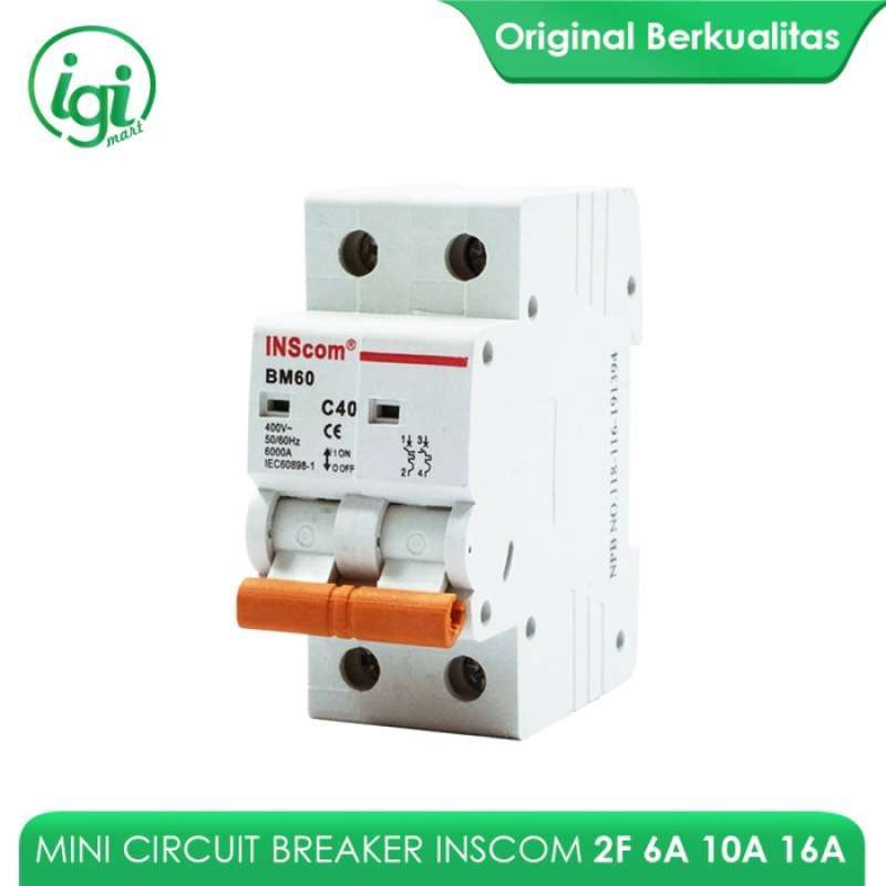 Jual Mcb Listrik Inscom 2p 6a 10a 16a / Mini Circuit Breaker 2 Phase 2 Pole - 10a Di Seller Shin ...