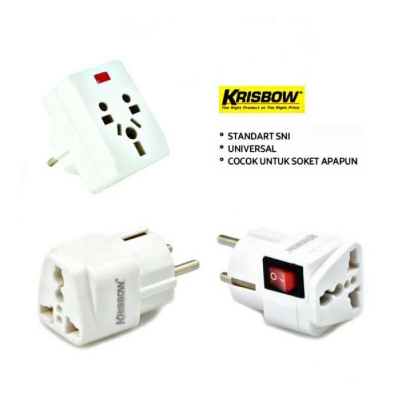 Jual Colokan Listrik Universal Krisbow / Travel Adaptor / Steker ...