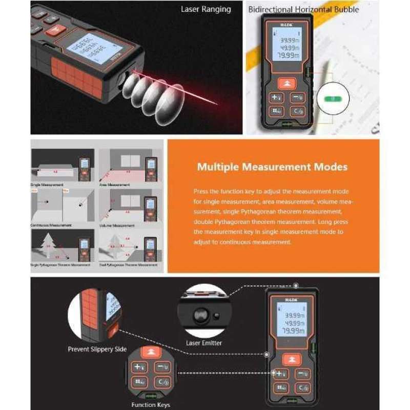 Jual Meteran Digital Laser Rangefinder Inframerah 100m Hd100 Meteran ...