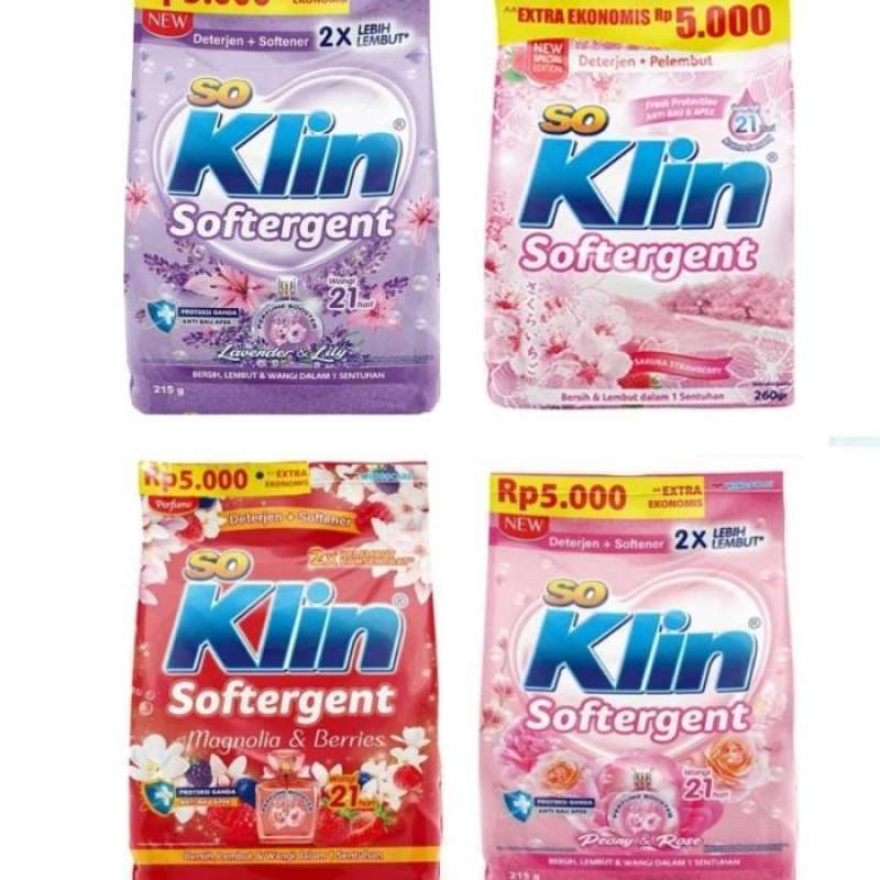 Jual So Klin Softergent Detergen Powder 215gr - So Klin Liquid Cair ...