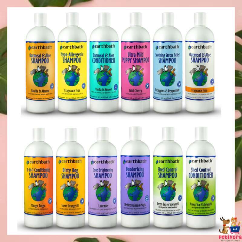 Jual Earthbath Shampoo Conditioner Natural Grooming For Pets 16oz - Oatmeal Aloe Shampoo Di ...