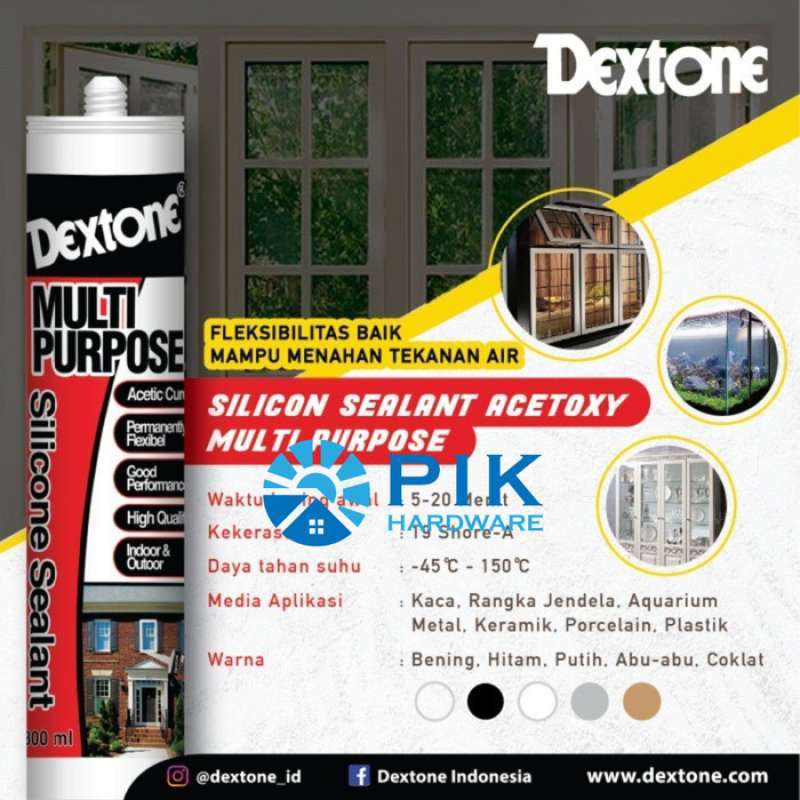 Jual Lem Silicone Sealant Dextone Multi Purpose Botol | Silikon Asam ...