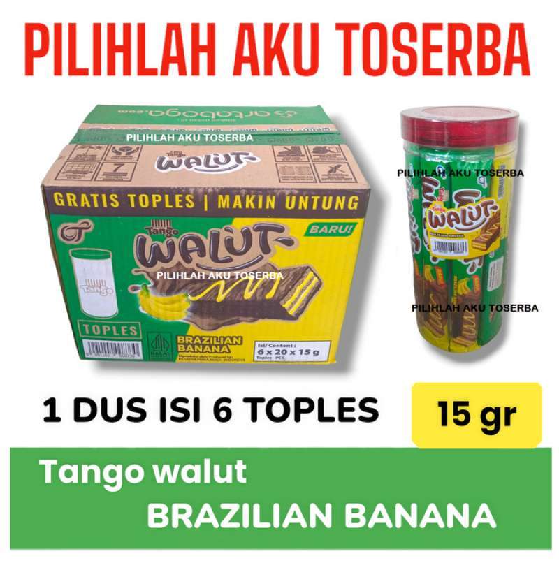 Promo Wafer Tango Walut Toples Brazilian Banana - ( Harga 1 Dus ... Promo Wafer Tango Walut Toples Brazilian Banana - ( Harga 1 Dus ...