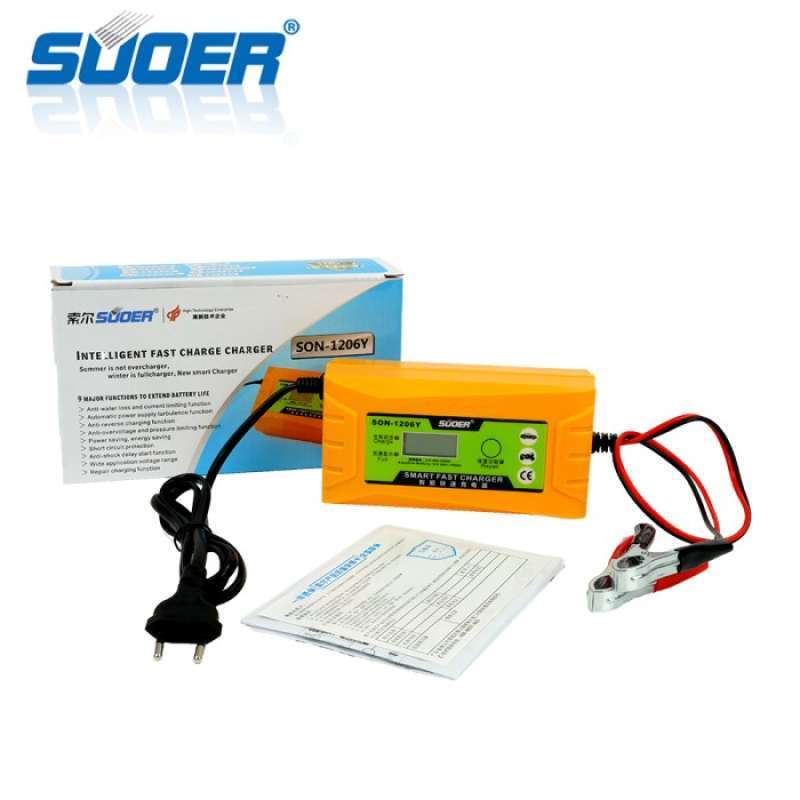 Promo Smart Fast Charger Aki 12v 6a Suoer Son-1206d Cas Aki Accu ...