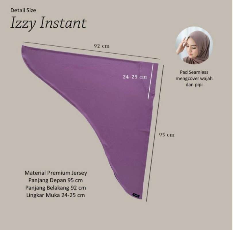 Jual Izzy Square Instant - Albata Hijab - Izzy Lilac Di Seller Aghanim ...