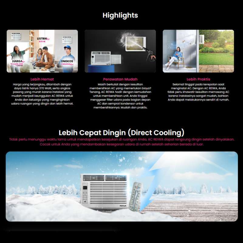 Jual Ac Window Reiwa Cw-0501ra / Cw0501ra 0,5 Pk , Garansi Resmi. Di ...